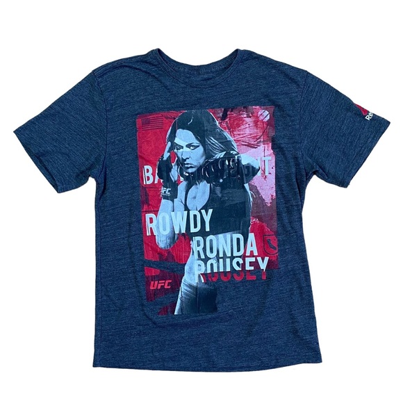 Reebok | Tops | Reebok Ronda Rousey Ufc Graphic Tshirt M Grey | Poshmark